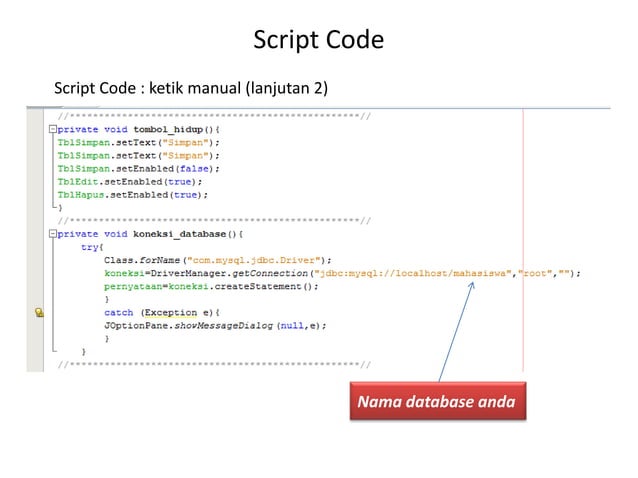 Java membuat form data mahasiswa | PPT