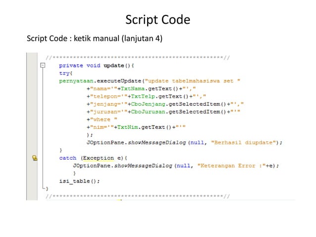 Java membuat form data mahasiswa | PPT