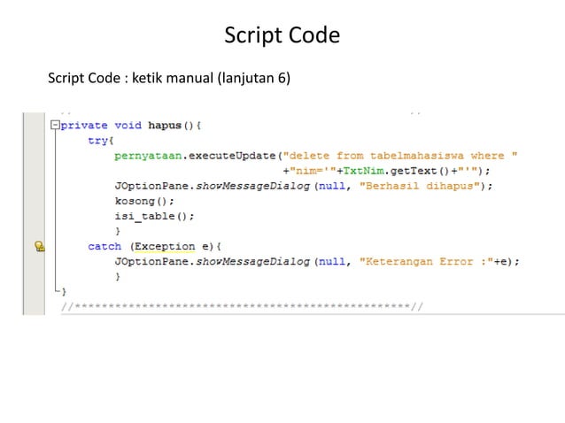 Java membuat form data mahasiswa | PPT