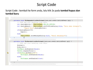 Java membuat form data mahasiswa | PPTX