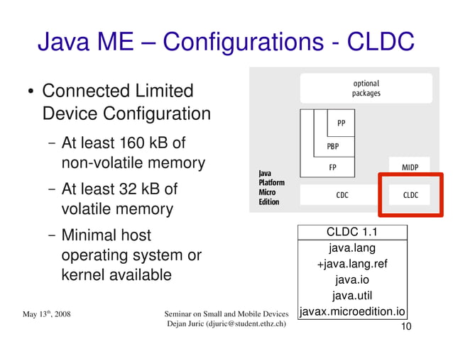 Java Micro Edition Platform And Android Seminar On Small And Mobile Devices Ppt