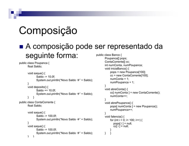Java orientação a objetos (associacao, composicao, agregacao)