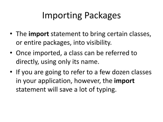 Java packages | PPTX | Programming Languages | Computing