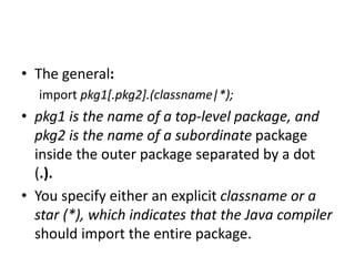 Java packages | PPTX | Programming Languages | Computing