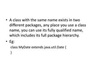 Java packages | PPTX | Programming Languages | Computing