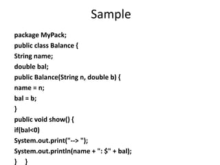 Java packages | PPTX | Programming Languages | Computing