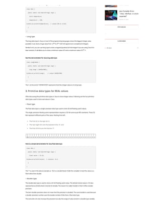 Introduction to Java Primitives | PDF
