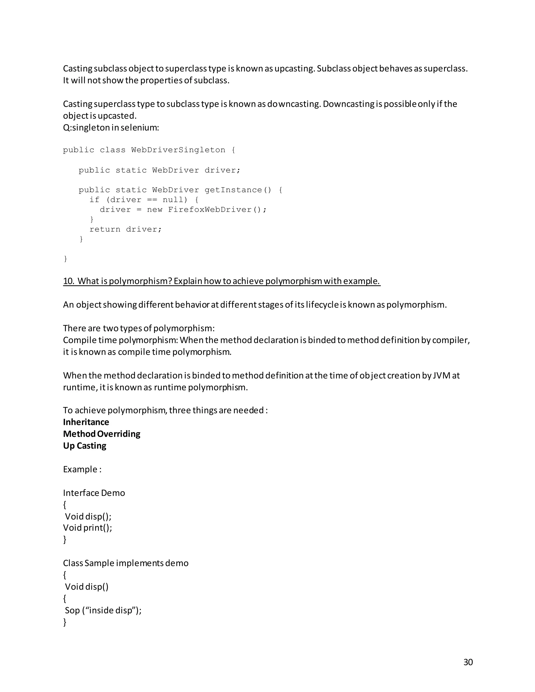 QA Auotmation Java programs,theory | PDF