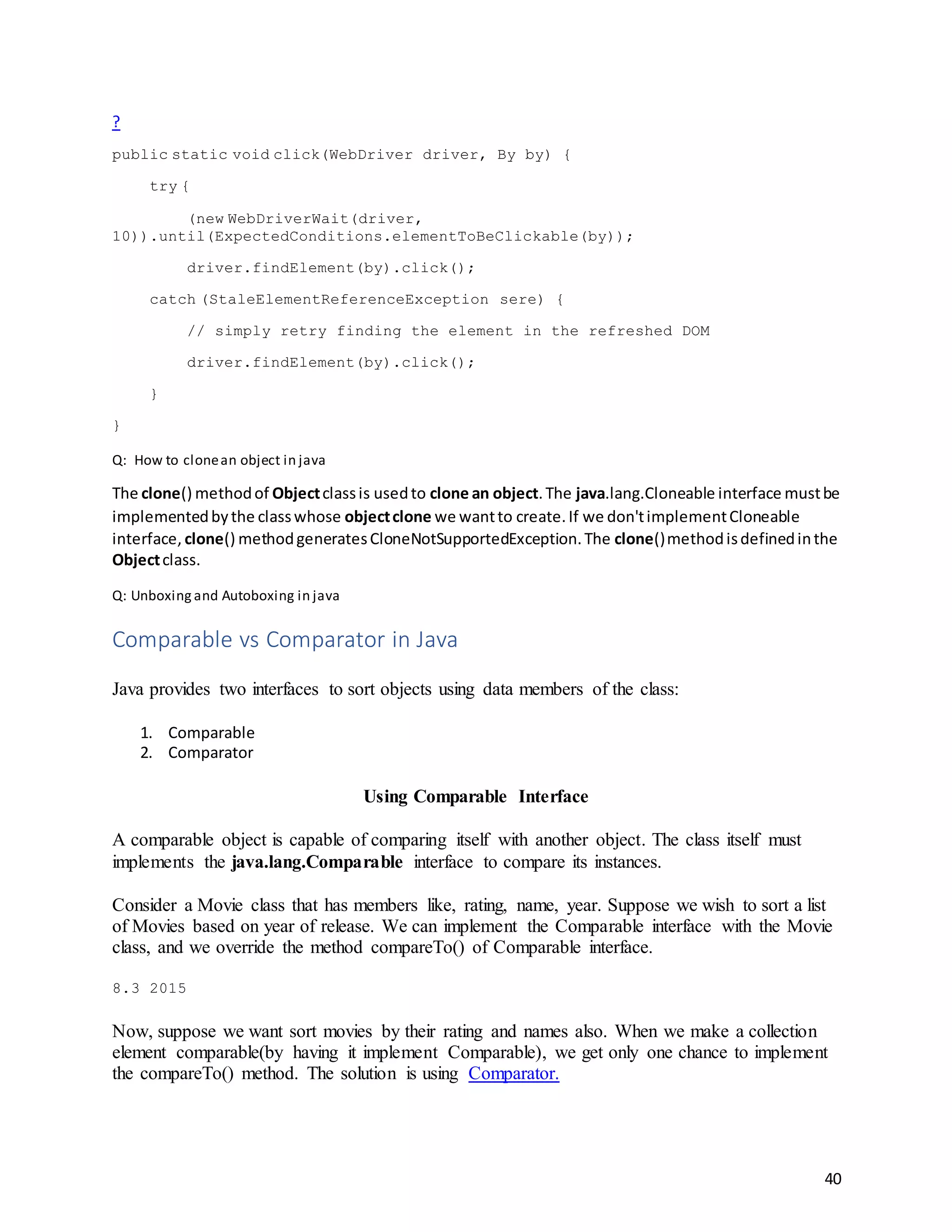 QA Auotmation Java programs,theory | PDF