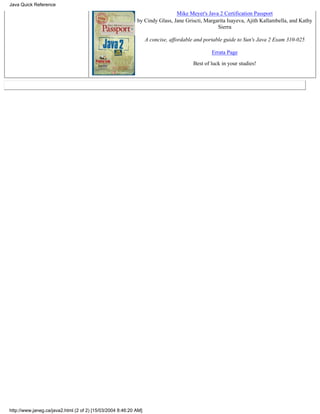 Java quick reference | PDF