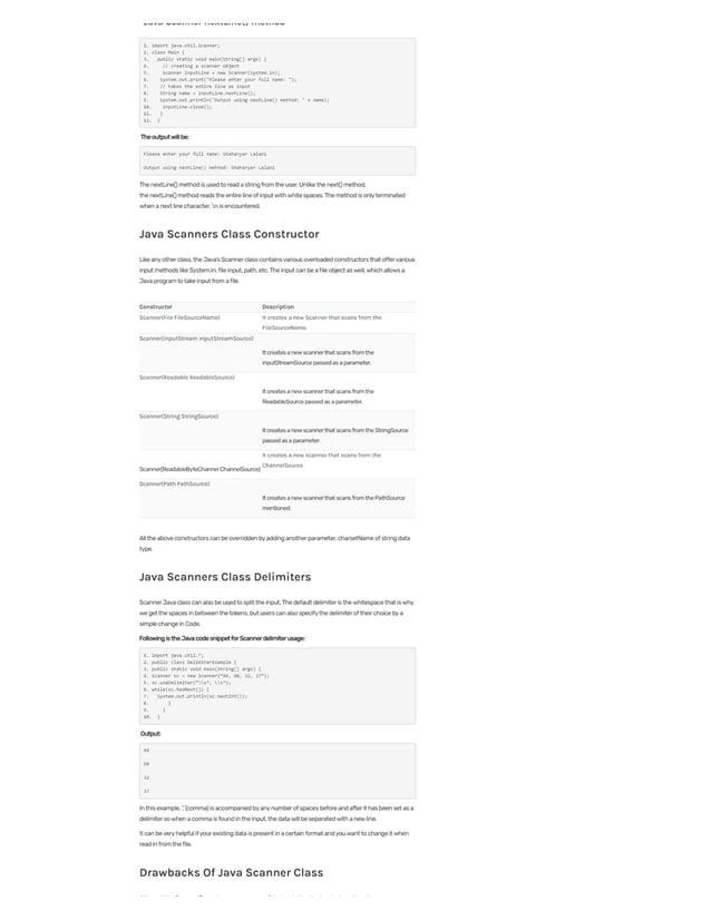 Java Scanner – Comprehensive Guide with Examples | PDF | Technology ...