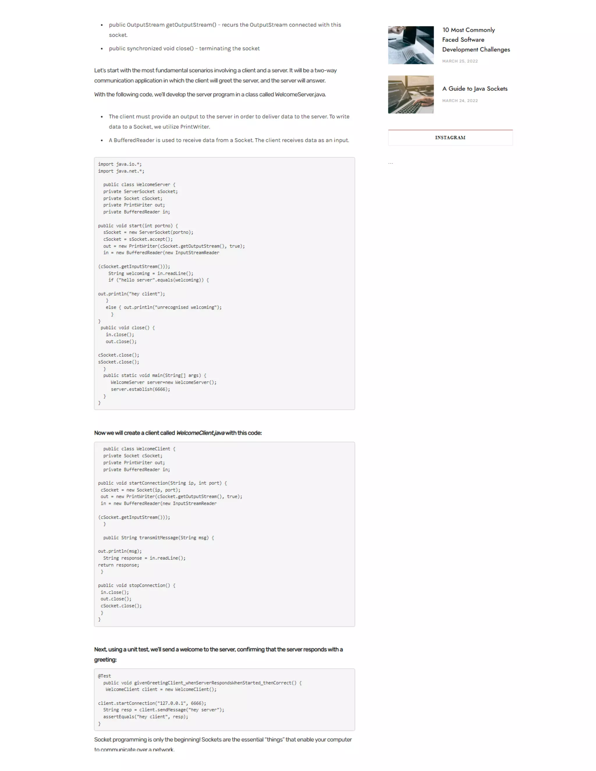 A Guide to Java Sockets | PDF