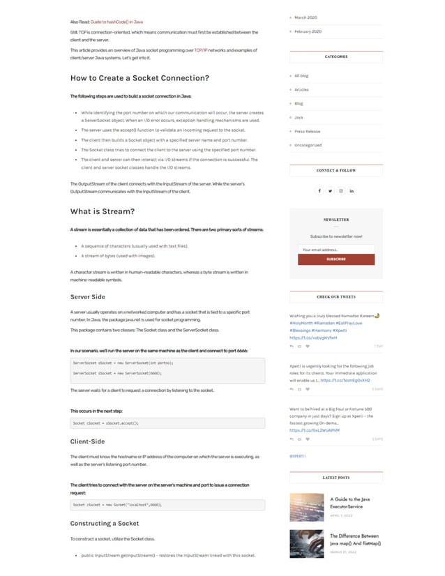 A Guide to Java Sockets | PDF