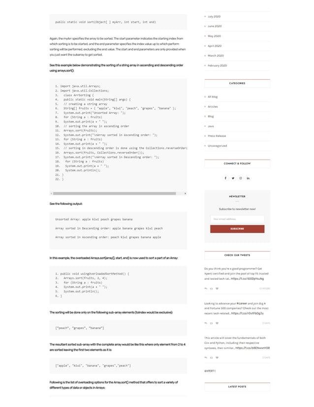 Guide to Sorting in Java | PDF