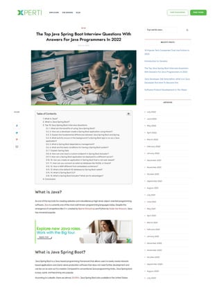 The Top Java Spring Boot Interview Questions With Answers For Java Programmers In 2022 | PDF