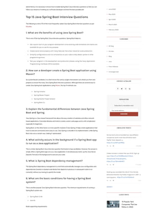 The Top Java Spring Boot Interview Questions With Answers For Java Programmers In 2022 | PDF