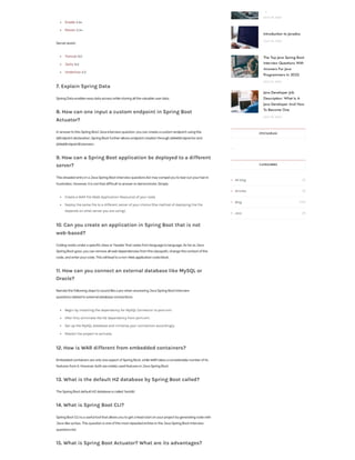 The Top Java Spring Boot Interview Questions With Answers For Java Programmers In 2022 | PDF