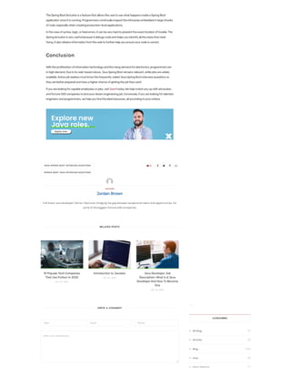 The Top Java Spring Boot Interview Questions With Answers For Java Programmers In 2022 | PDF