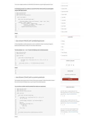 Stream Filter() In Java With Examples | PDF