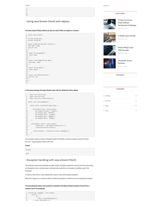 Stream Filter() In Java With Examples | PDF
