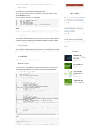 Compression and Decompression of String Data in Java | PDF
