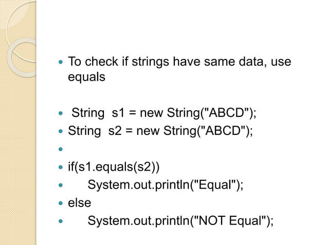 Java strings | PPT