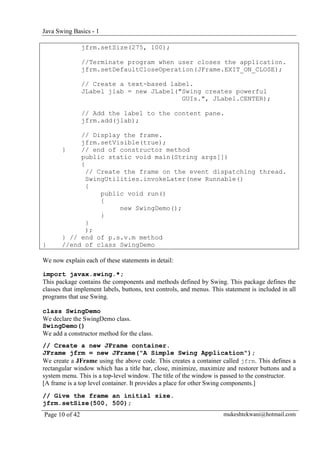 Java swing 1 | PDF | Programming Languages | Computing