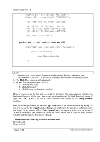 Java swing 1 | PDF | Programming Languages | Computing