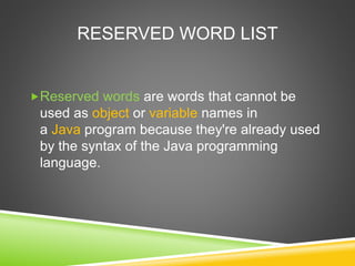 Java syntax-and-grammars-oct8 | PPTX