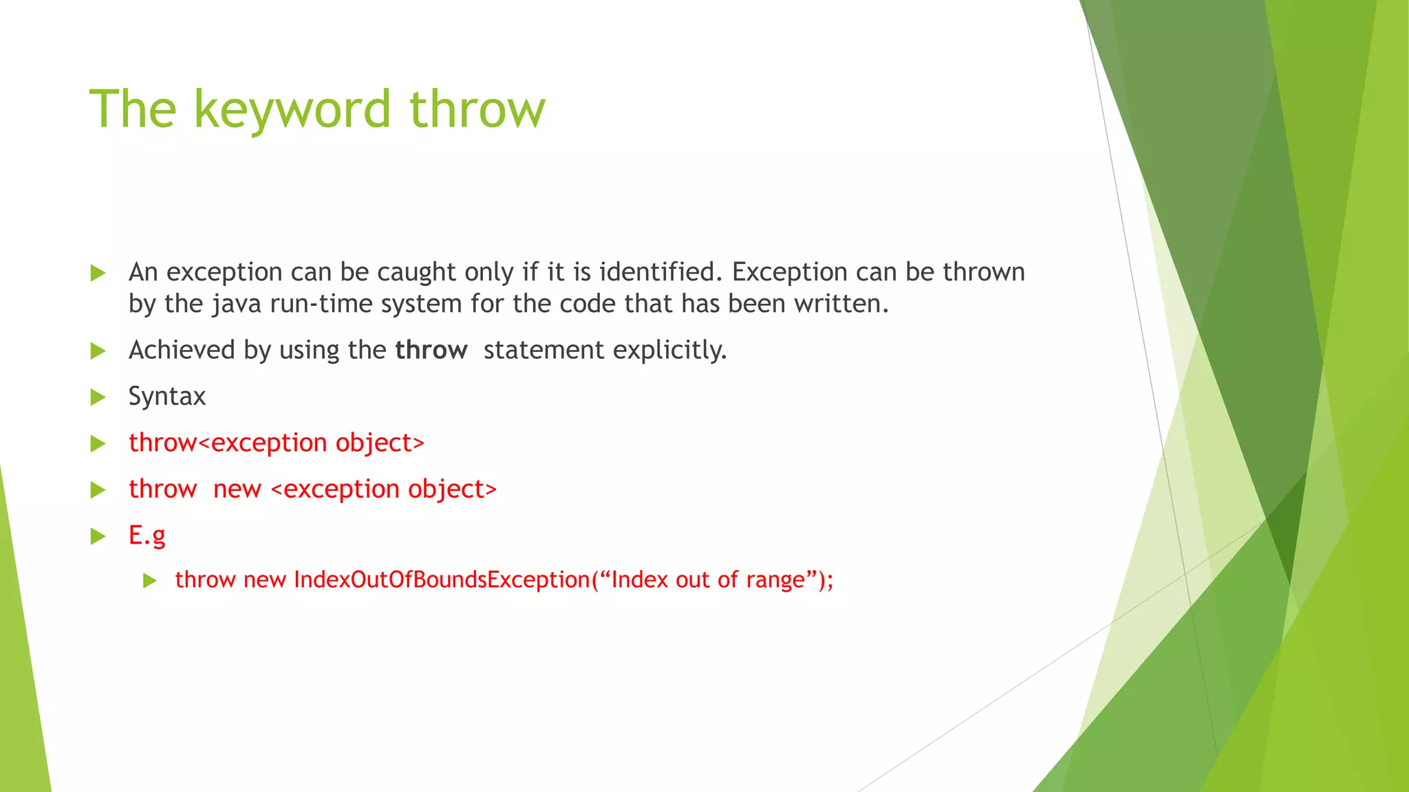 Java -Exception handlingunit-iv | PPT