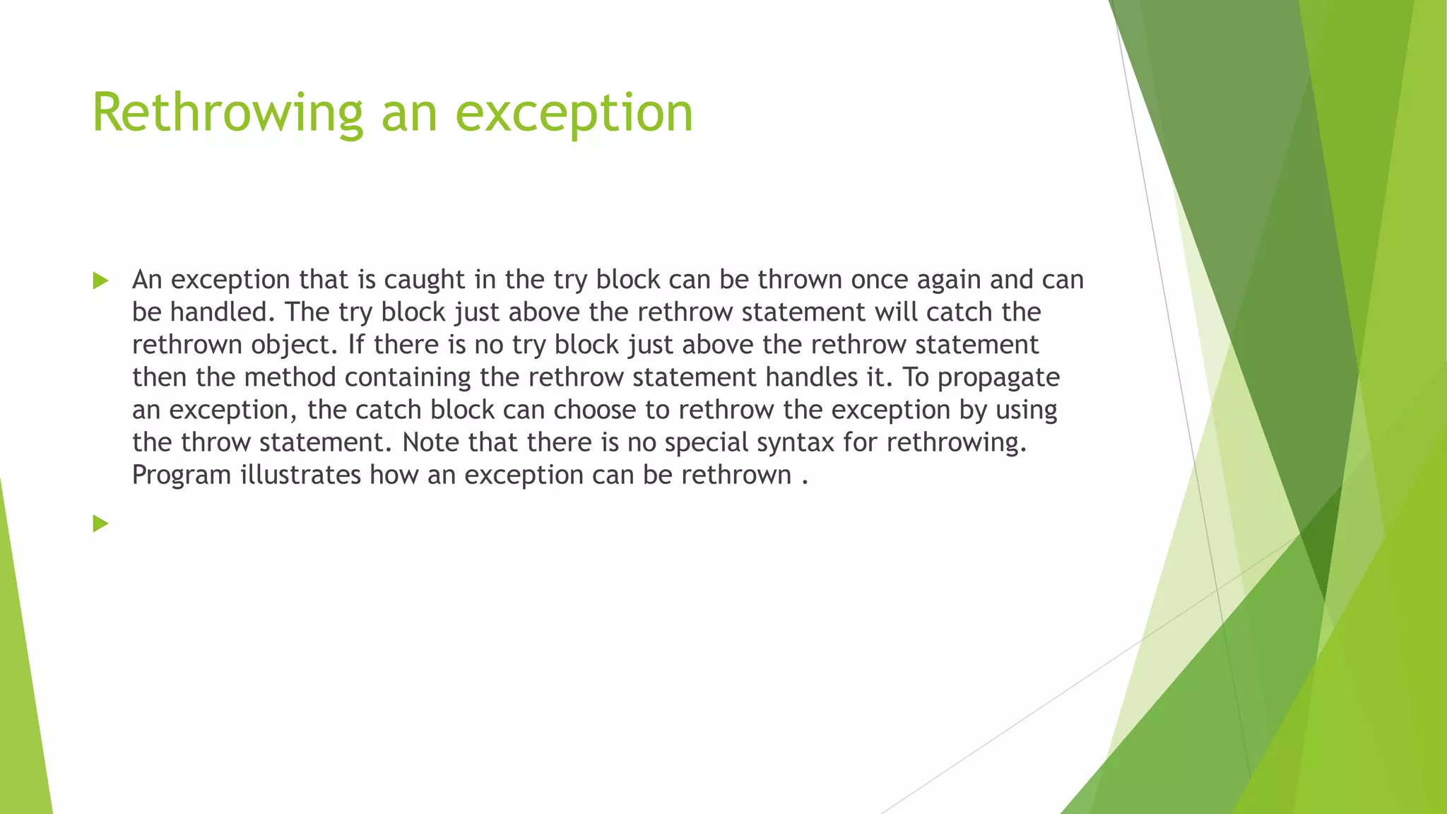 Java -Exception handlingunit-iv | PPT