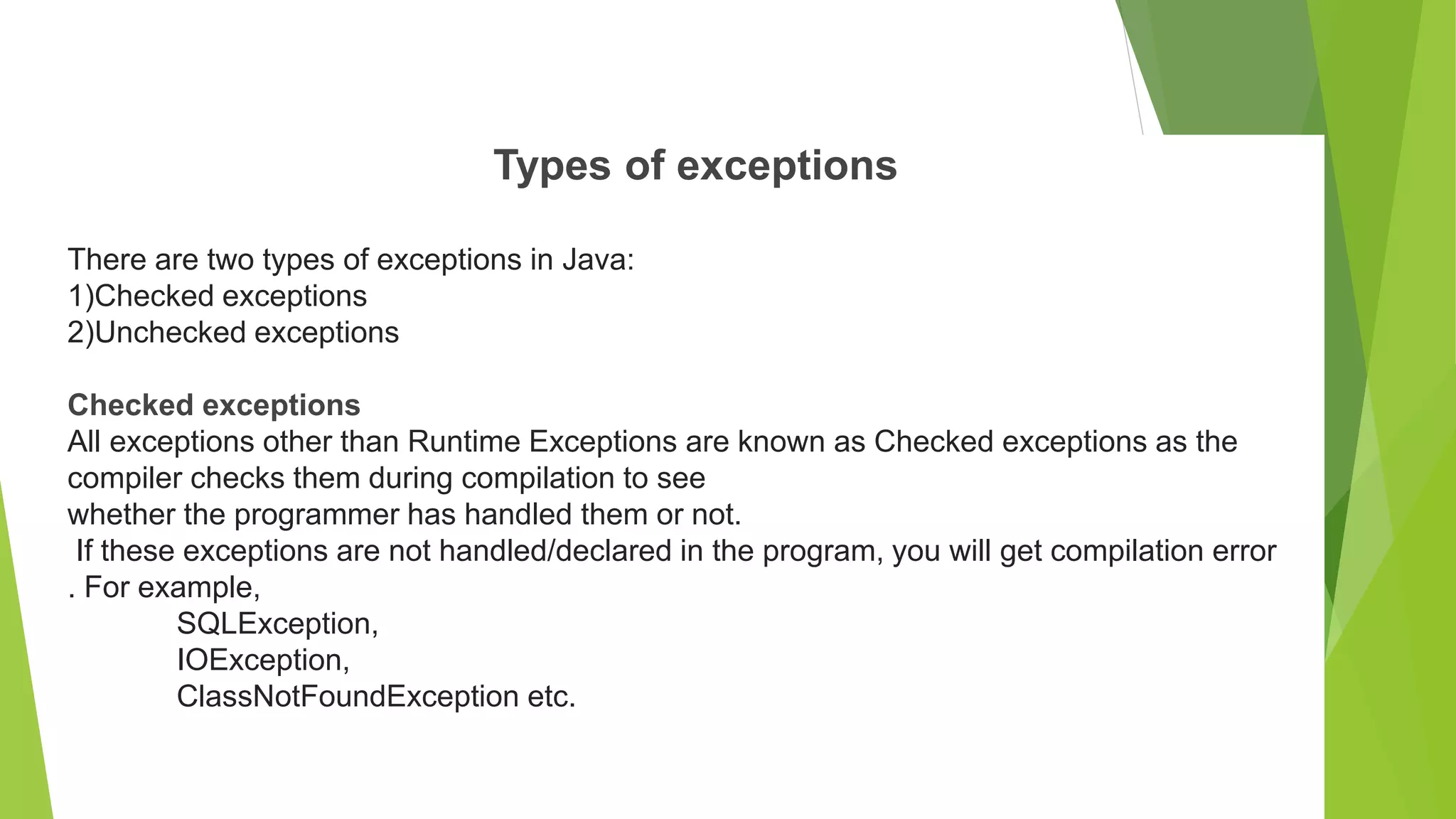 Java -Exception handlingunit-iv | PPT