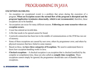 PROGRAMMING IN JAVA | PPTX | Programming Languages | Computing