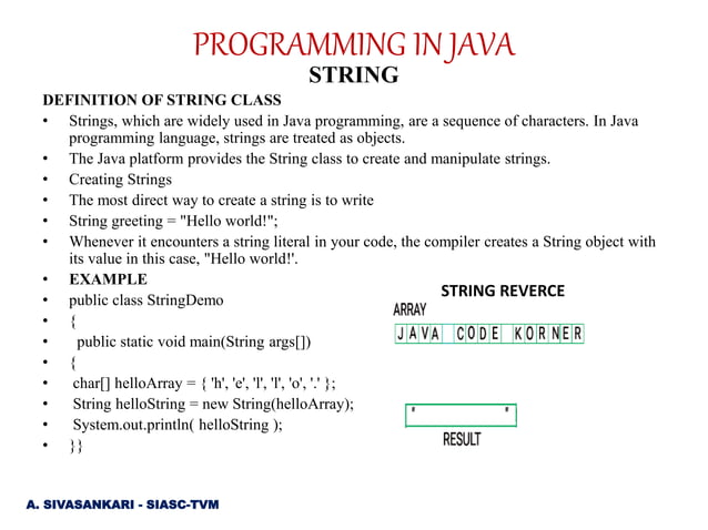 PROGRAMMING IN JAVA | PPTX | Programming Languages | Computing