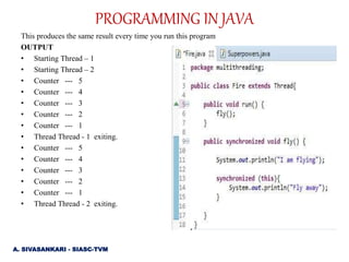 PROGRAMMING IN JAVA-unit 3-part II | PPTX
