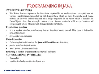 PROGRAMMING IN JAVA- unit 4-part II | PPTX