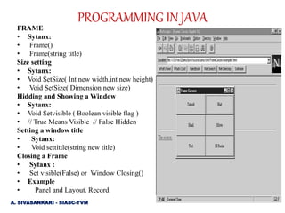PROGRAMMING IN JAVA- unit 4-part II | PPTX