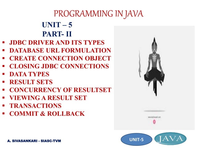 PROGRAMMING IN JAVA- unit 5-part II | PPTX