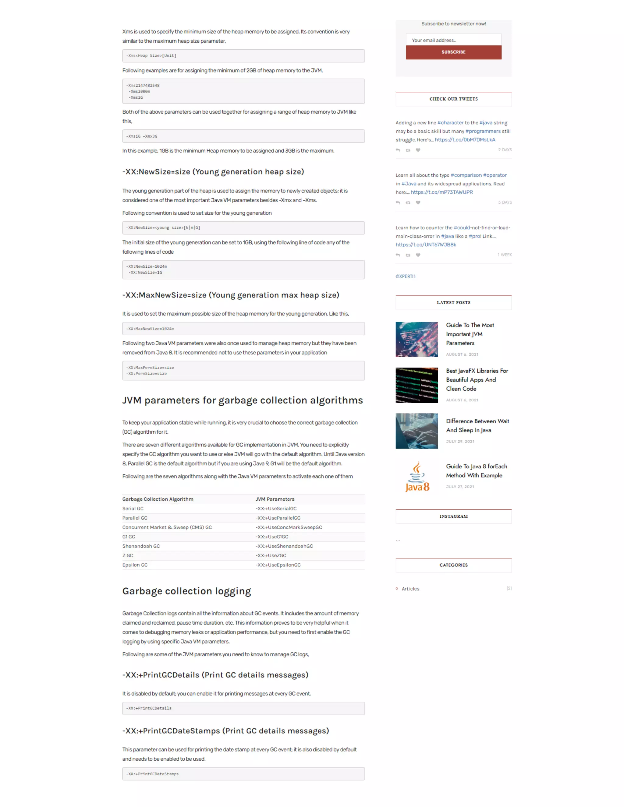 Guide To The Most Important JVM Parameters | PDF | Programming Languages | Computing