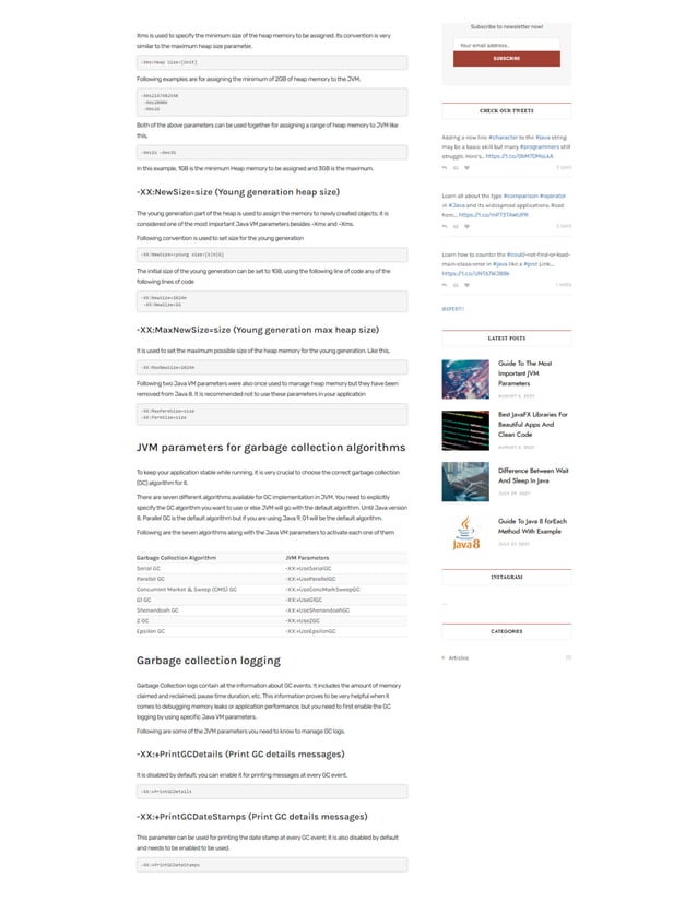 Guide To The Most Important Jvm Parameters Pdf Programming Languages Computing
