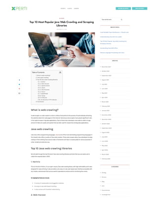 Top 10 Most Popular Java Web Crawling and Scraping Libraries | PDF
