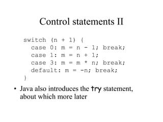 OOPs concept and java Environment decsion making statement looping array and methods. | PPT