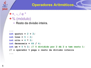 Java 03 Tipos Dados Operadores | PPT