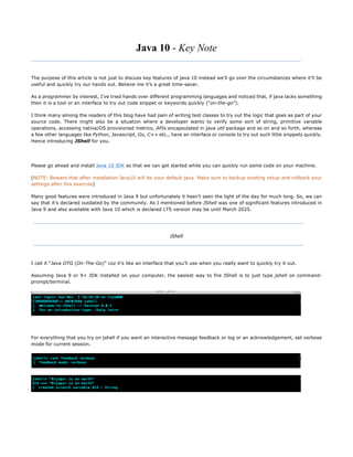 Java 10 - Key Note | PDF