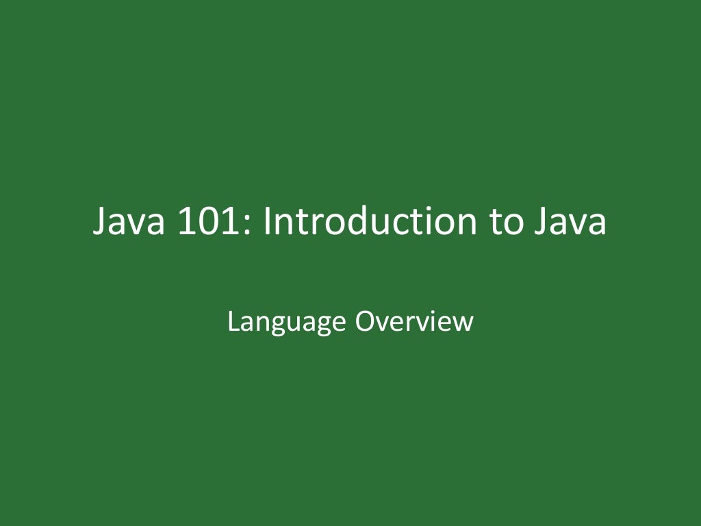 Java 101