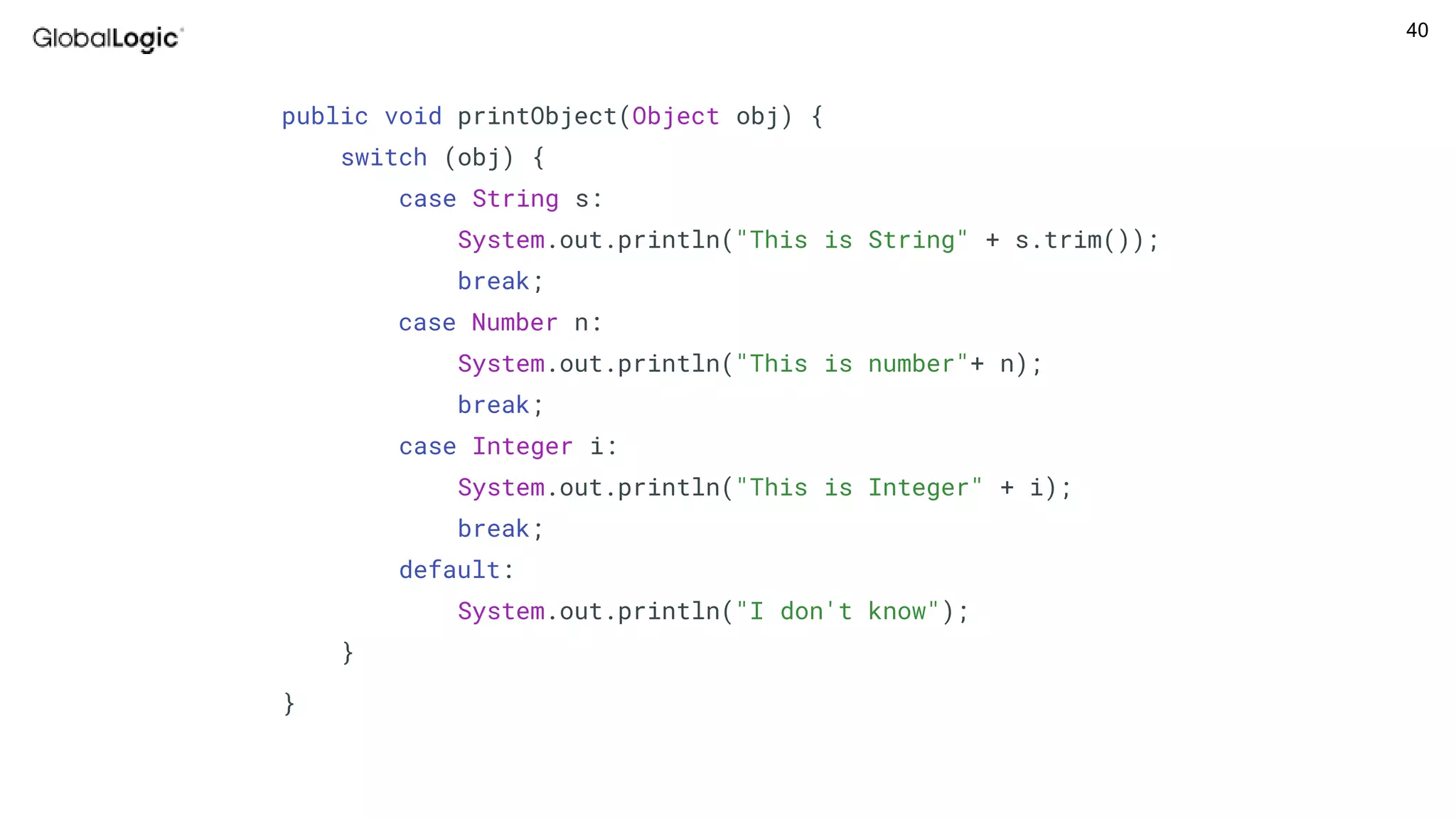 Pattern Matching in Java 14 | PPT