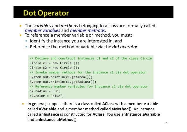 Java 2 chapter 10 - basic oop in java
