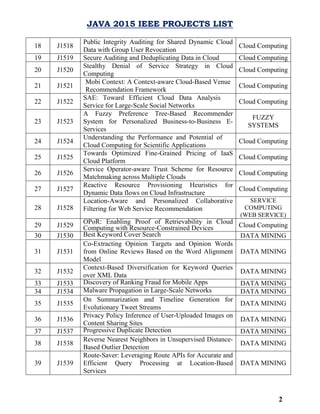 Java 2015 project list | PDF | Cloud Computing | Internet