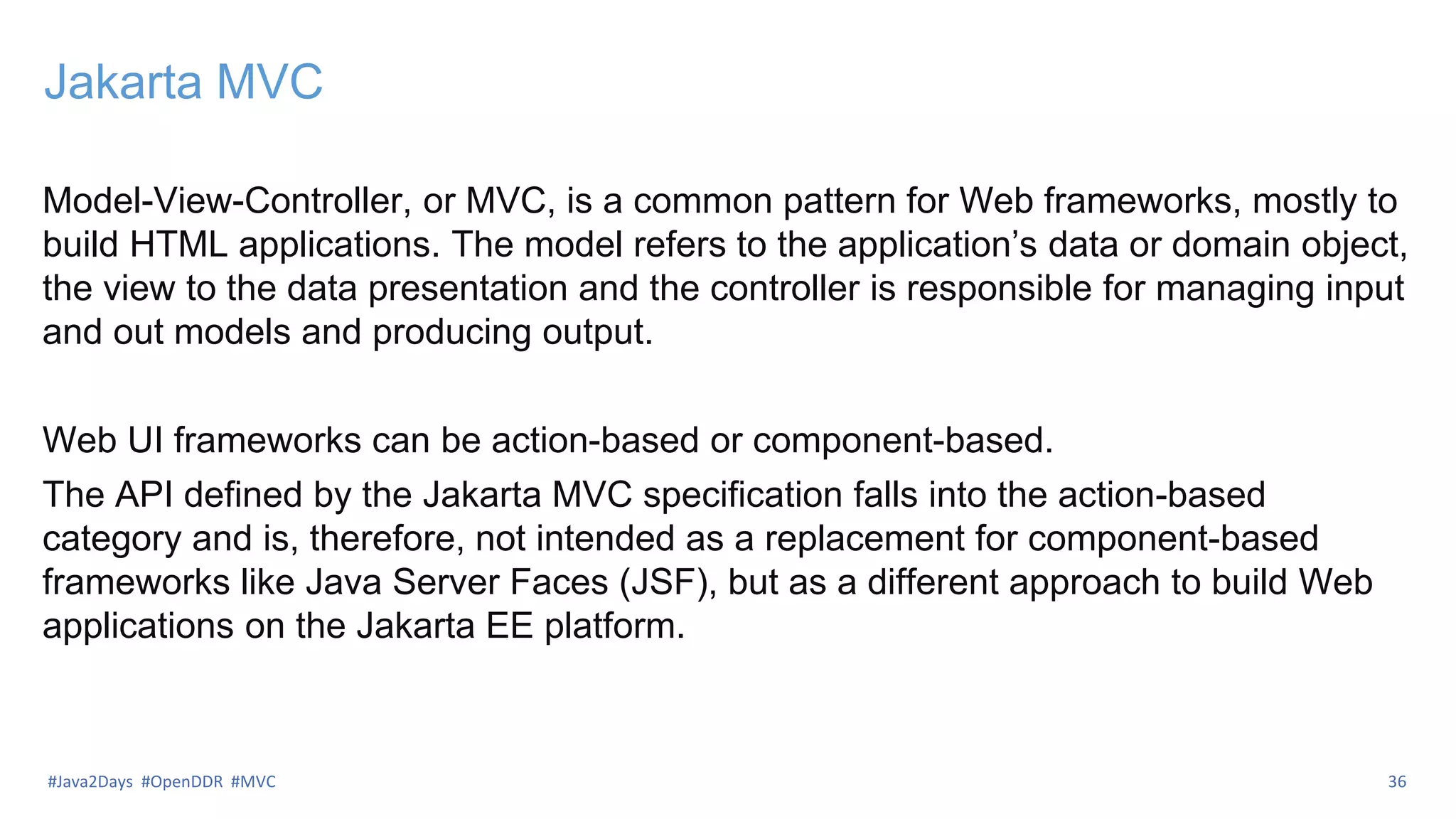 OpenDDR and Jakarta MVC - Java2Days 2020 Virtual | PPT