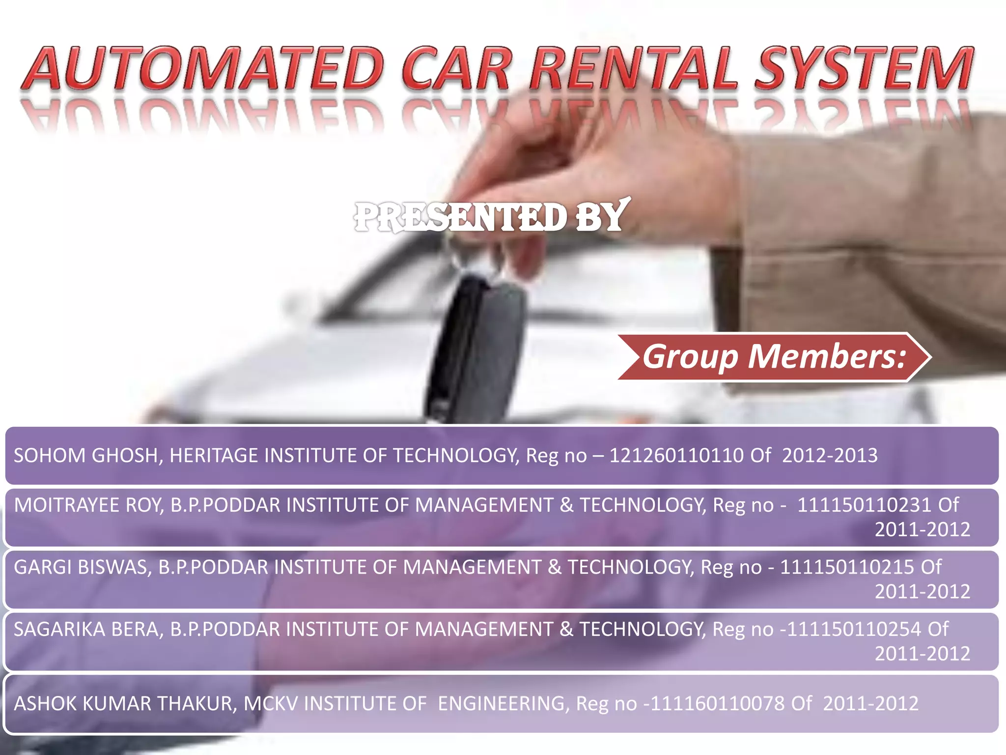 Automated Car Rental System | PPT